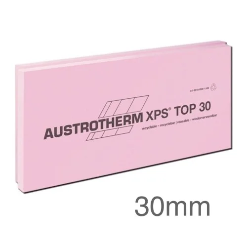 30mm XPS 300 Insulation Board | Rebated Edge | 600mm x 1250mm - TOP-F 30 SF