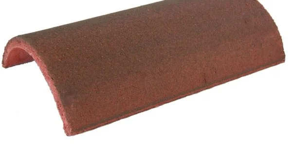 Redland Concrete Half Round Hip Tile | Natural Red | 256mm x 450mm