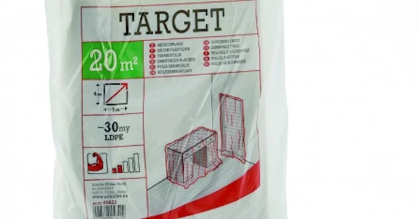 Clear Target S30 LDPE Drop Cloth | Dust Sheet | 4m x 5m - 30 micron